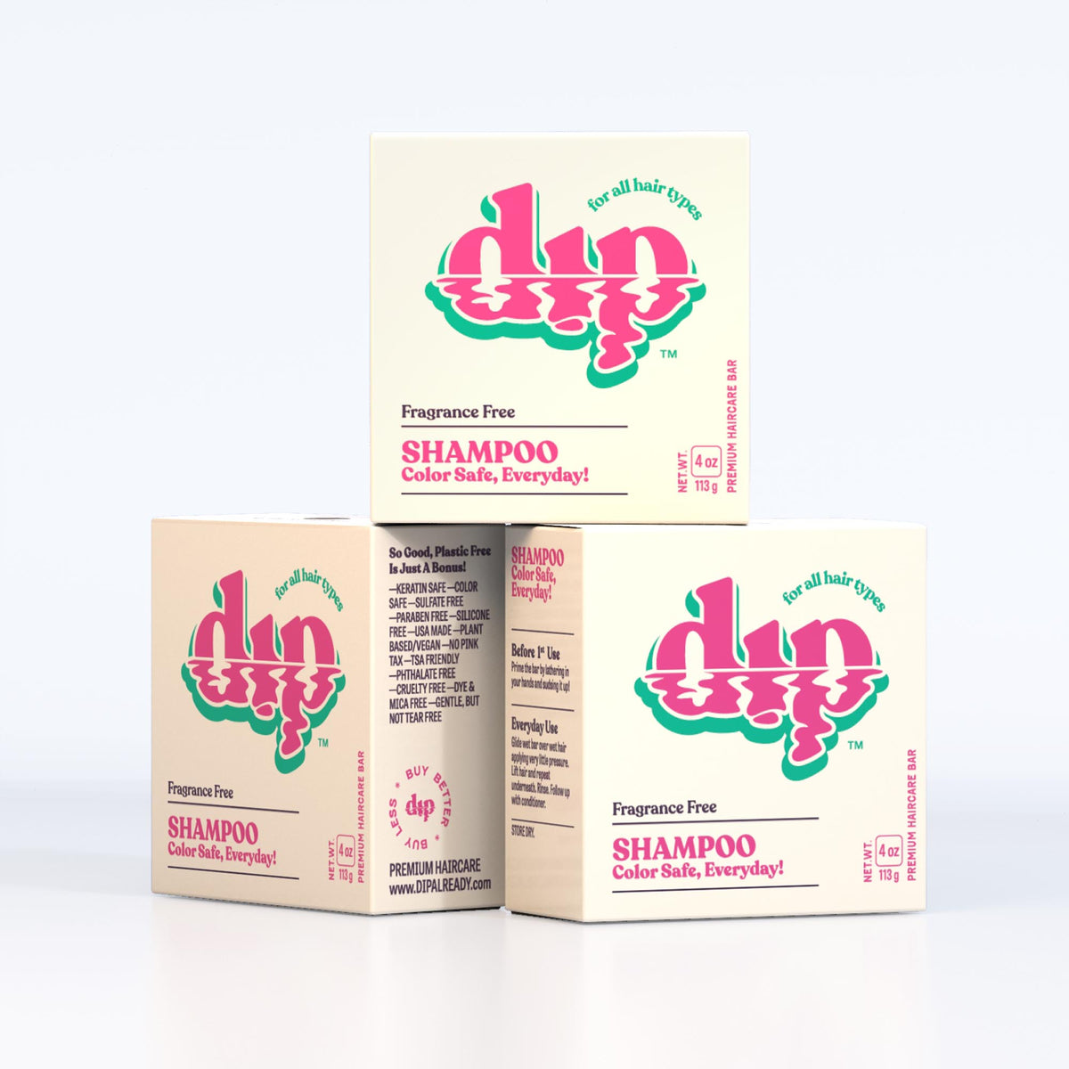 Fragrance Free Shampoo Bar Triplet | Dip – dip